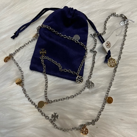 Tory Burch | Jewelry | Tory Burch Long Silver Necklace With Charms New ...